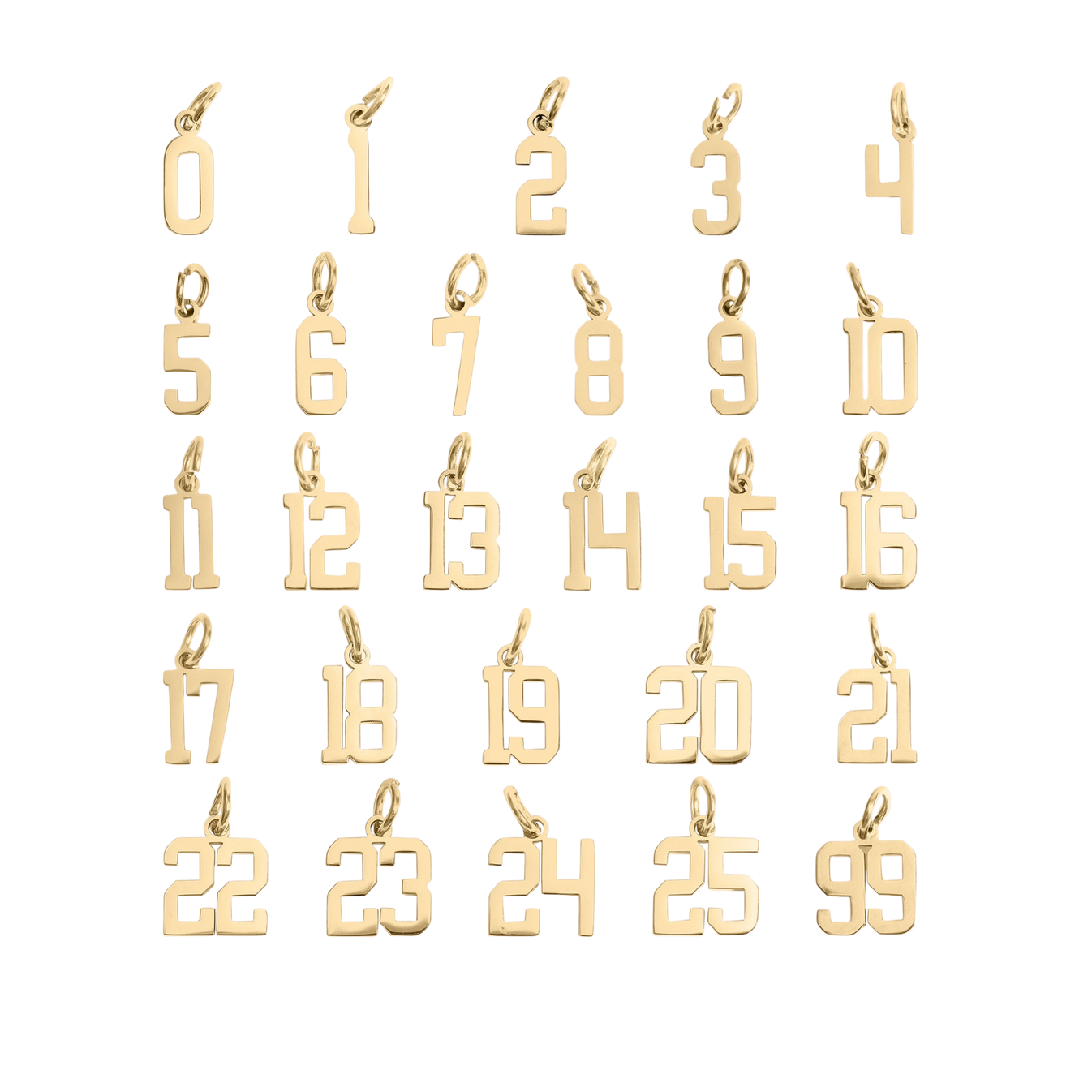 Small Varsity Number Charms – Fable Lane LLC